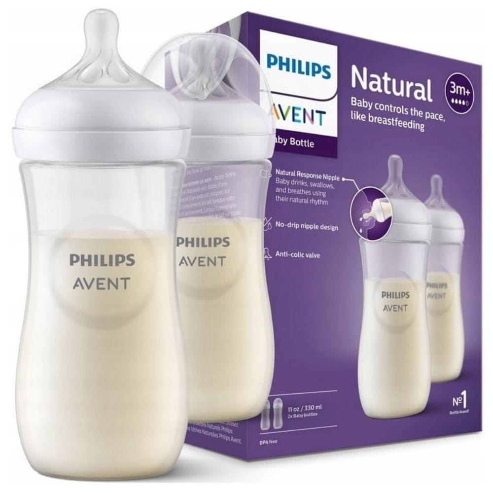 Philips Avent Responsive Baby Bottle Natural - 330 ml x 2 – Medpak
